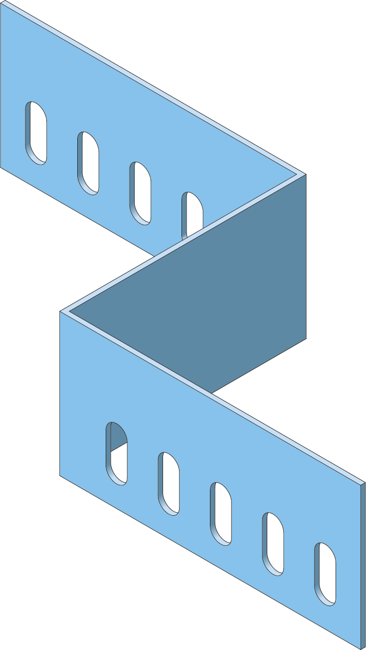 Lefthand Reducer Cable Tray ECT60 100mm PG | Pre galvanized | 60 mm | 100 mm | ECTRL60-100-PG